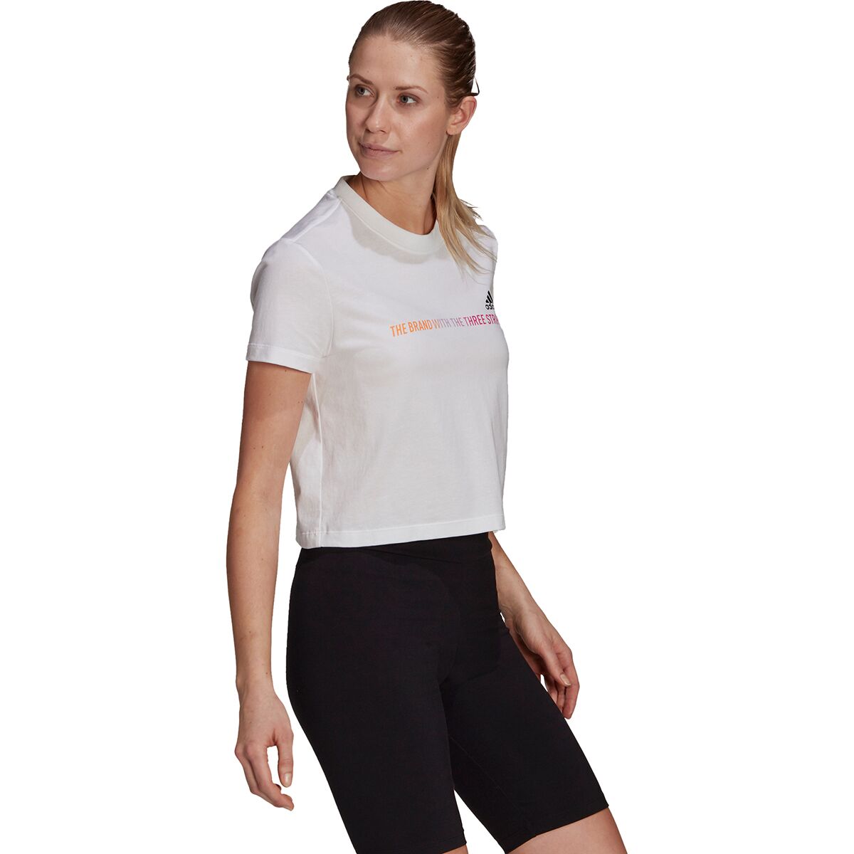 Adidas Gradient Logo Cropped T-Shirt - Women's - Clothing