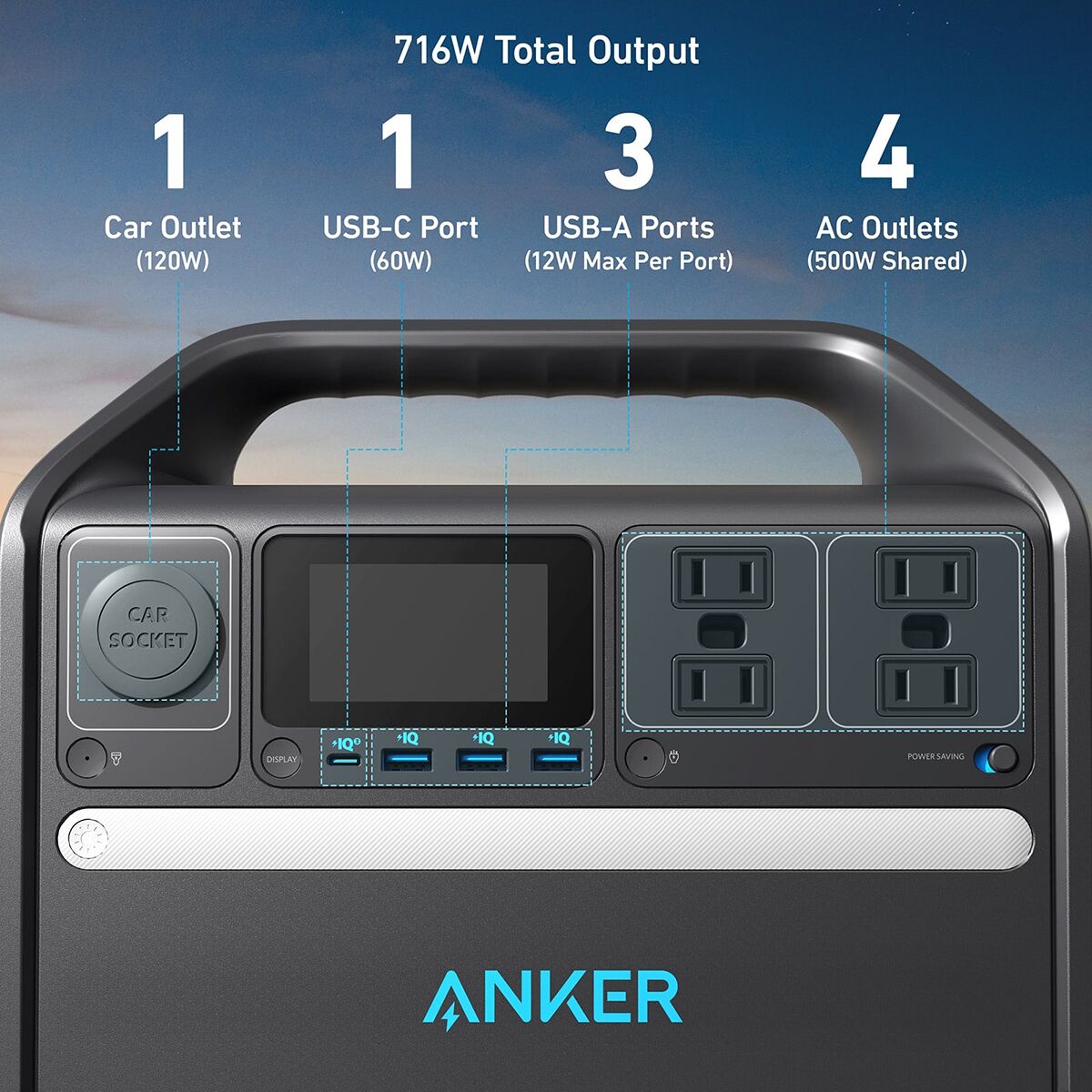 Anker 535 Portable 500W Powerhouse - Hike & Camp