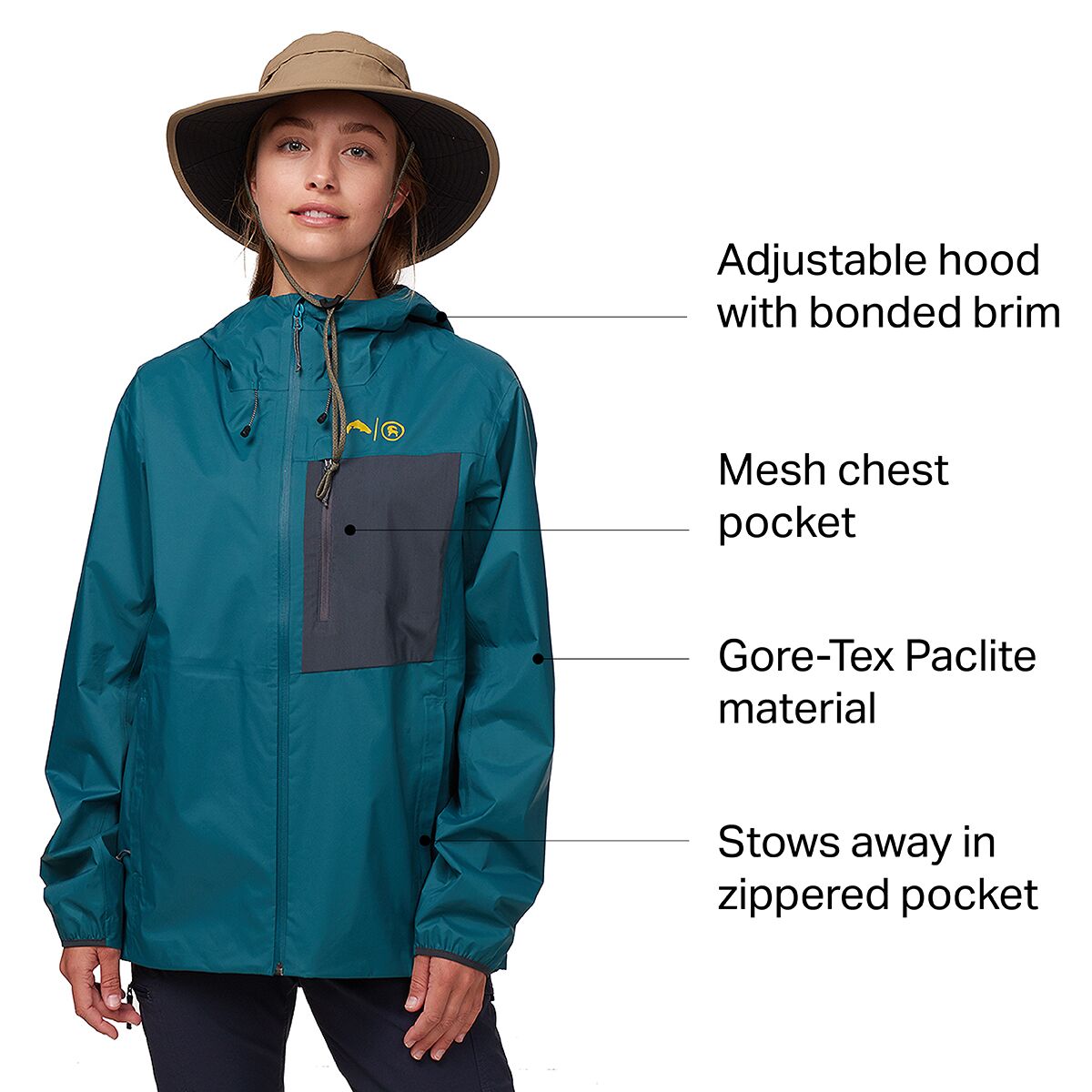 Backcountry x Simms Flyweight Technical Shell Jacket-Past Season - Clothing