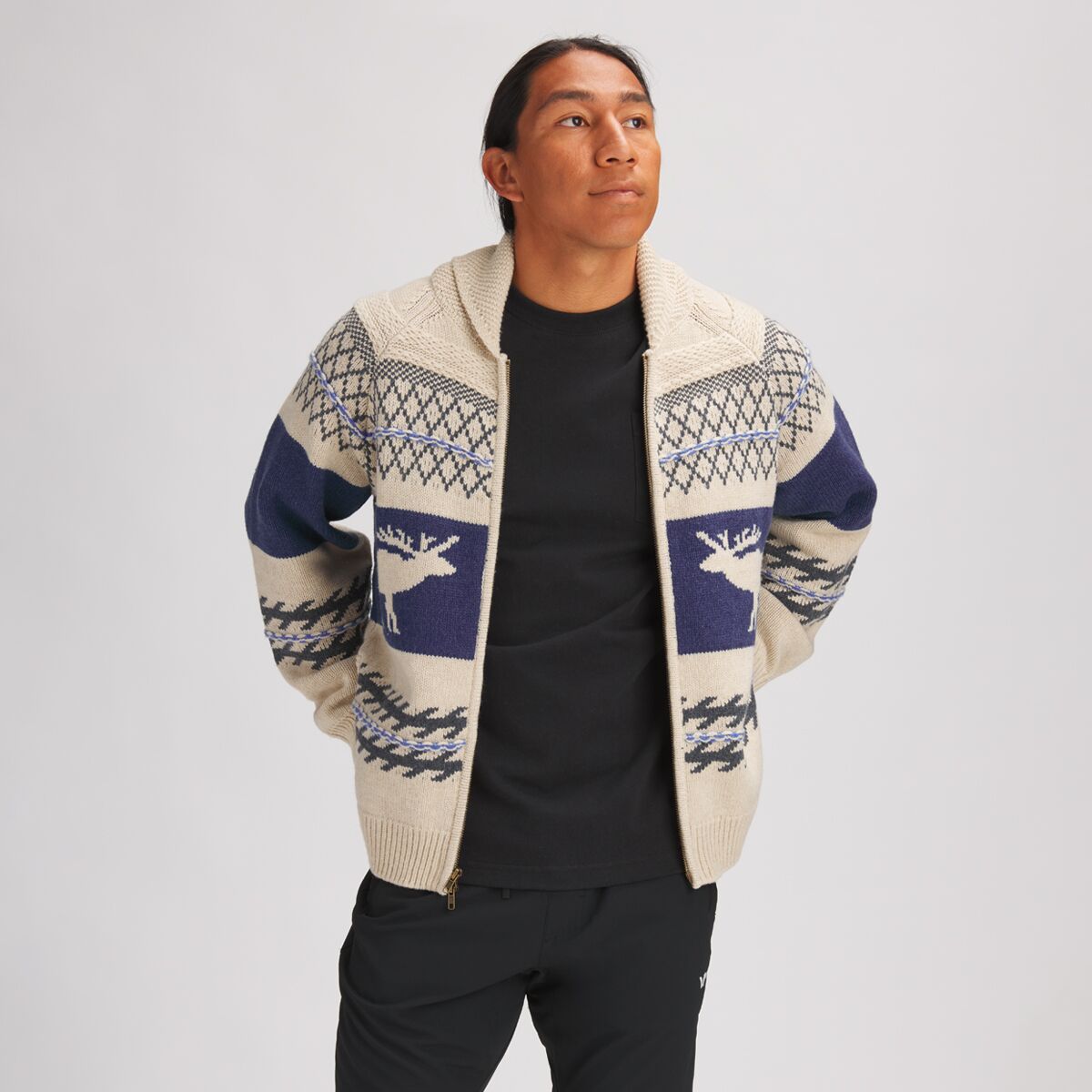 Backcountry Merino Wool/Organic Cotton Textured Cardigan Sweater - Men ...