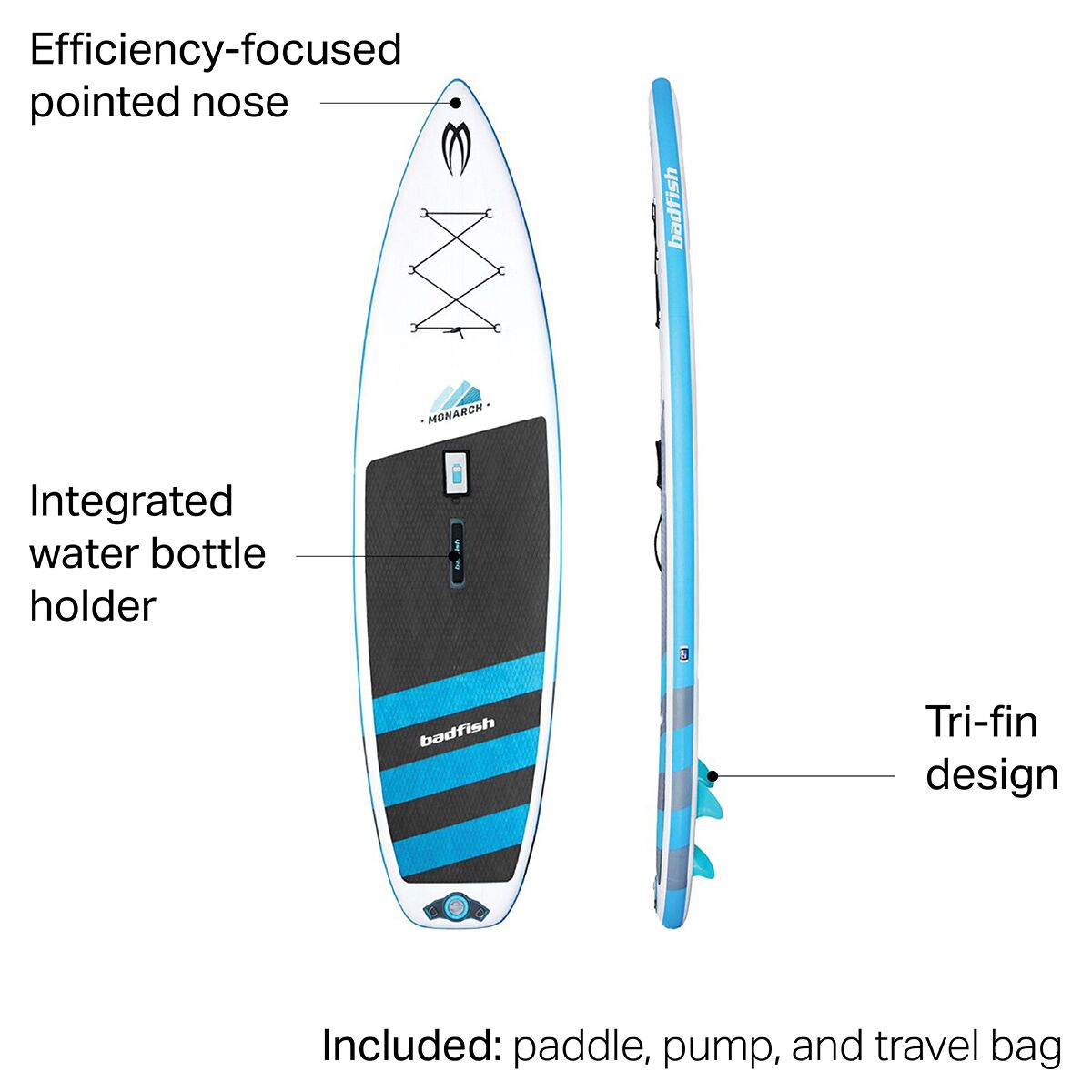 Badfish Monarch Inflatable Stand-Up Paddleboard - Paddle