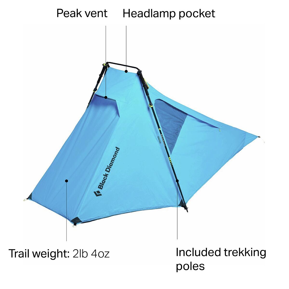 Black Diamond Distance Tent: 2-Person 3-Season + Z-Poles - Hike & Camp