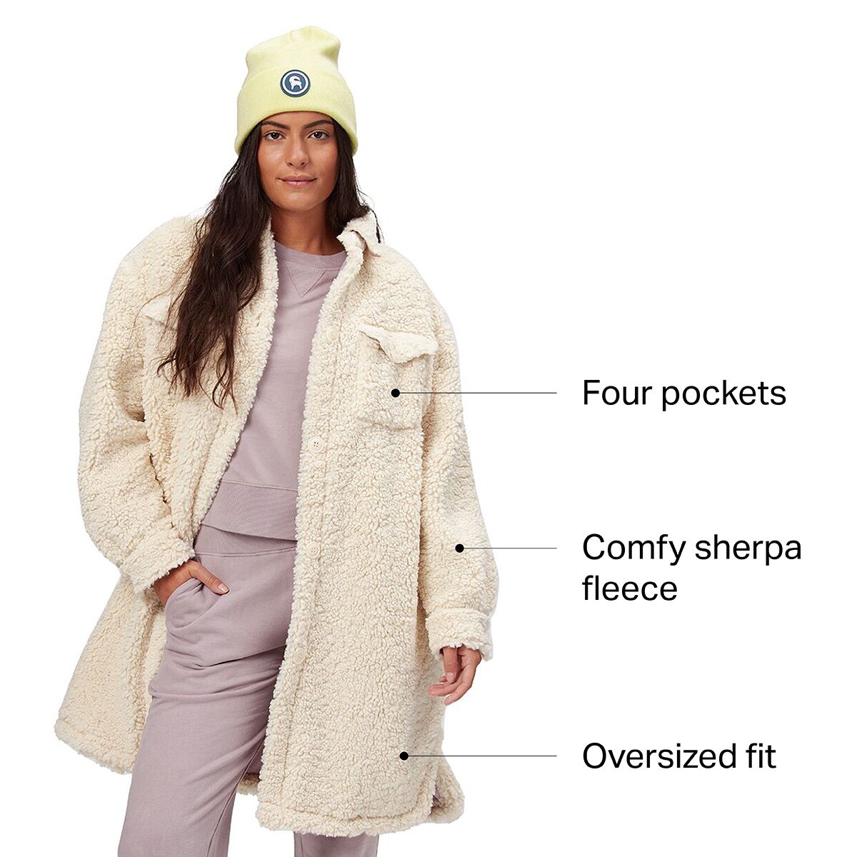 Basin and Range Oversized Sherpa Jacket - Women's-Past Season - Clothing