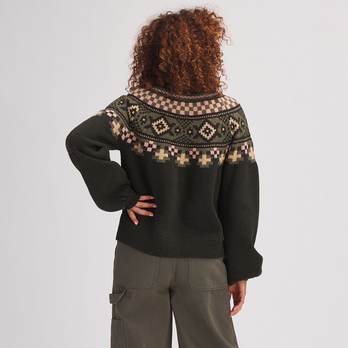 Basin and Range Diamond Fair Isle Crewneck Cardigan - Women's - Clothing