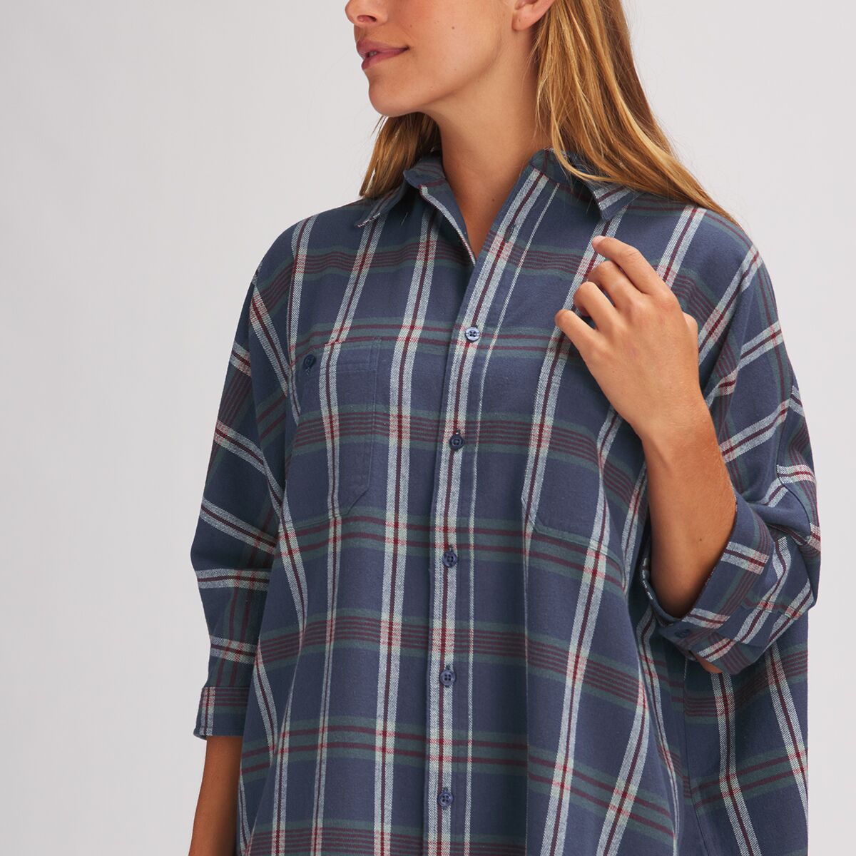 Basin and Range Plaid Flannel Shirt Dress - Women's - Clothing