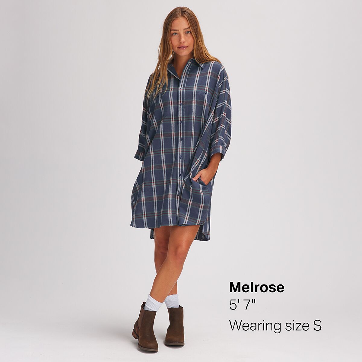 Basin and Range Plaid Flannel Shirt Dress - Women's - Clothing