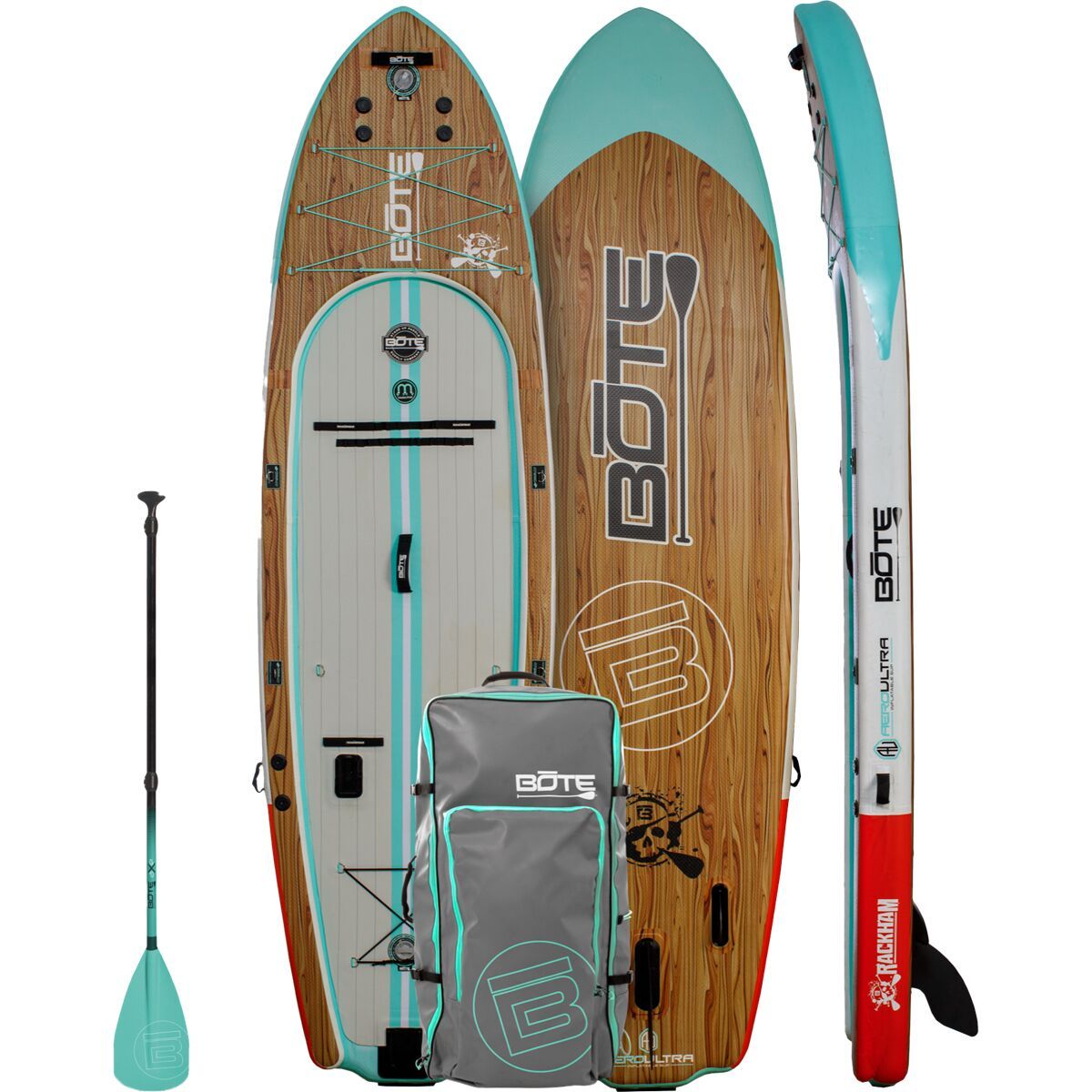 BOTE Rackham Aero 12ft 4in Inflatable Stand-Up Paddleboard - Paddle