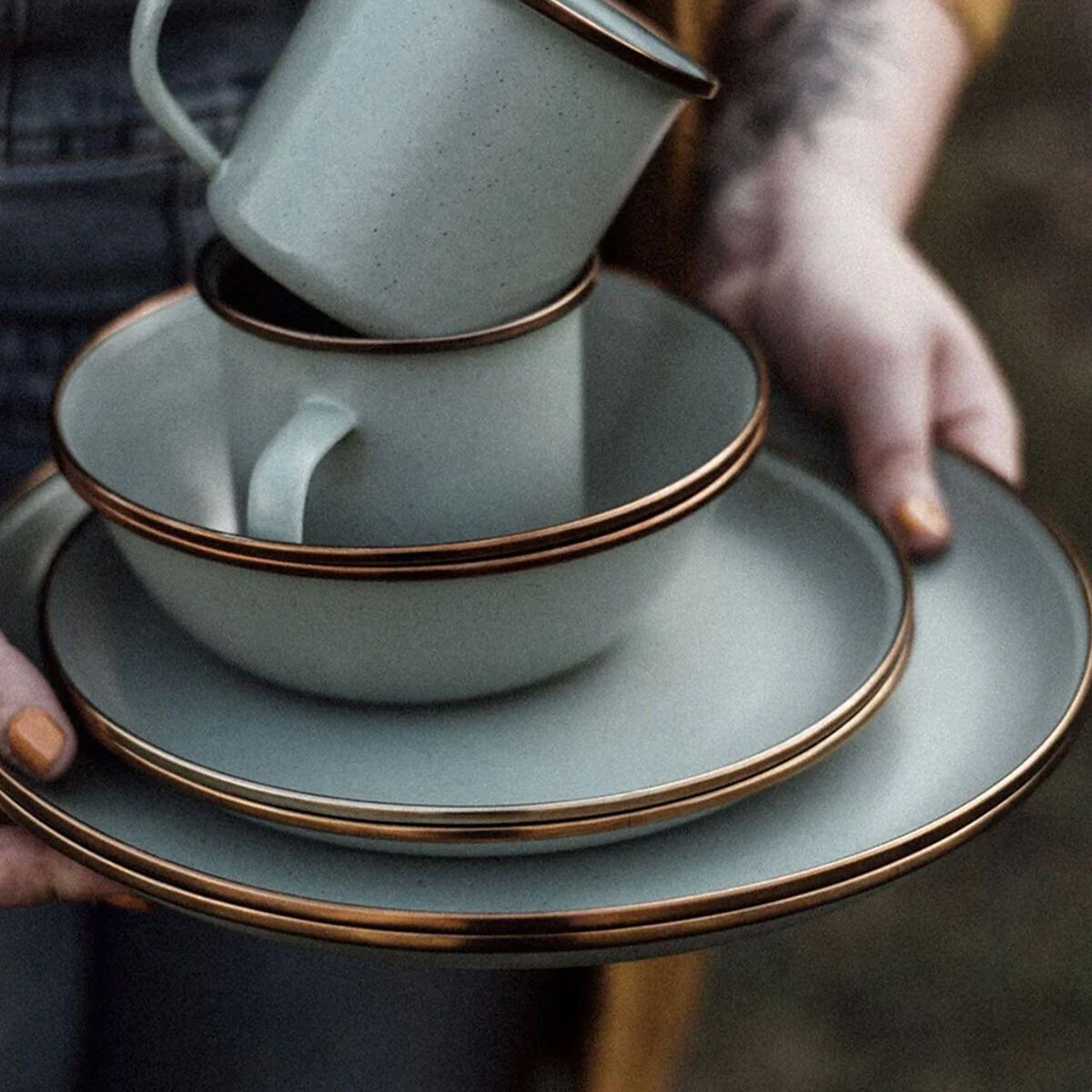 Barebones Enamel Plate Set of 2 - Hike & Camp