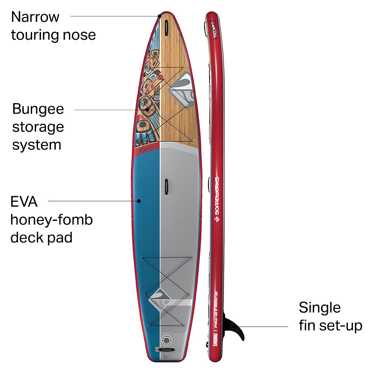 Boardworks Shubu Raven Inflatable Stand-Up Paddleboard - Paddle