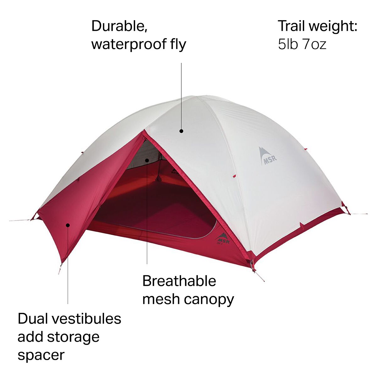 MSR Zoic Tent: 3-Person 3-Season - Hike & Camp