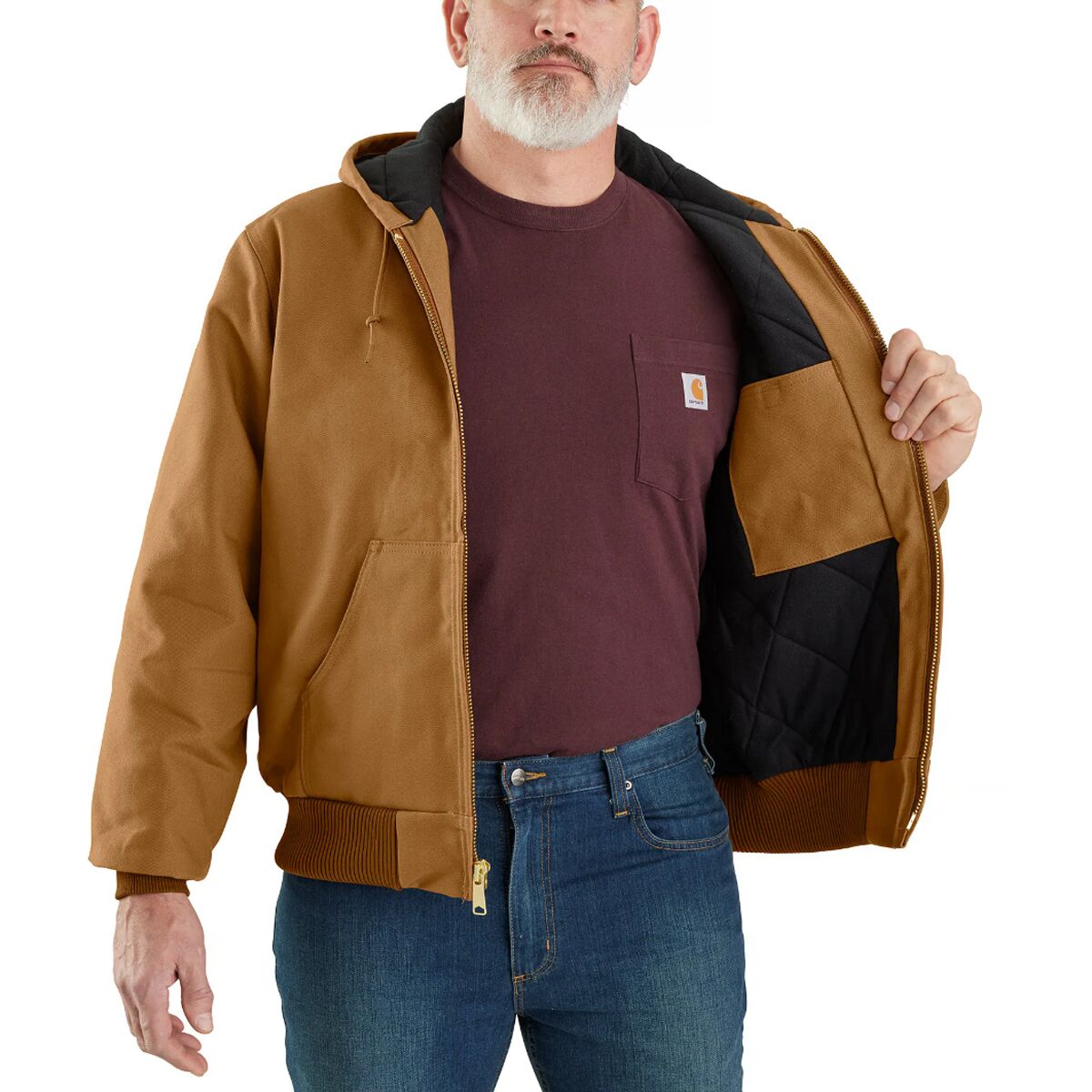 Carhartt J140 Loose Firm Duck Ins Flannel-Lined Active Jacket - Men's ...