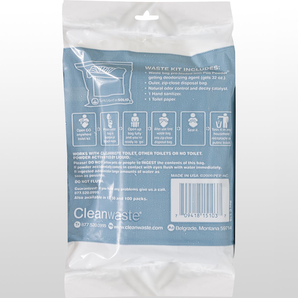 Cleanwaste Go Anywhere Toilet Kit - 12-Pack - Hike & Camp