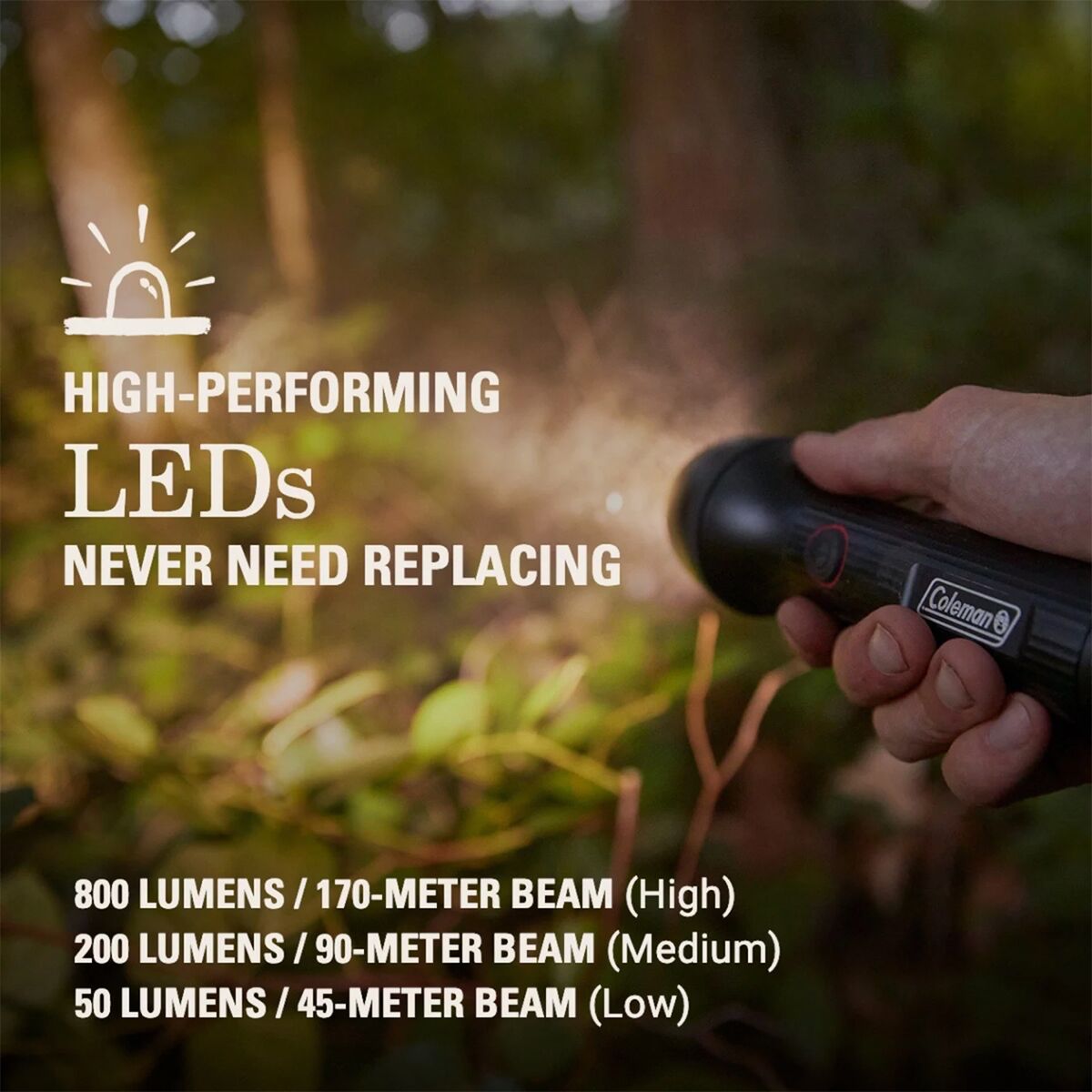Coleman Classic Rechargeable 800lum LED Flashlight - Hike & Camp