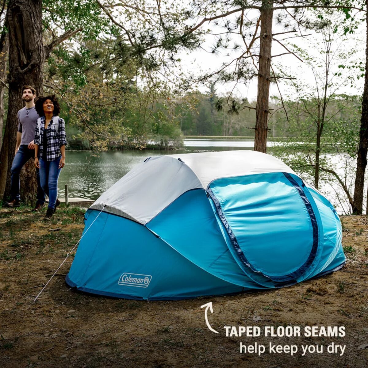 Coleman Camp Burst Pop Up Dark Room Tent: 4-Person 3-Season - Hike & Camp
