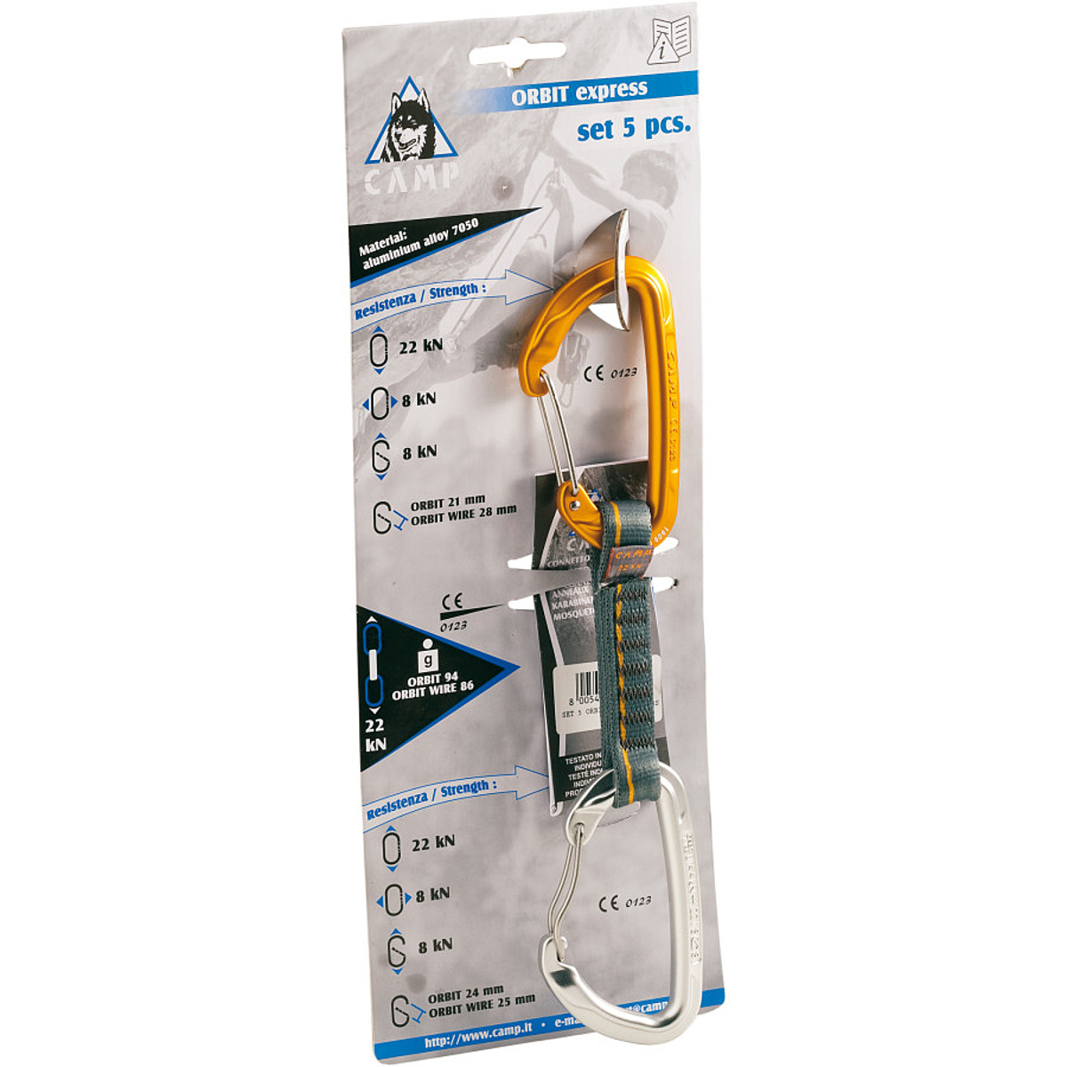 CAMP USA Orbit Wire Express Nylon Quickdraw - 5 Pack - Climb