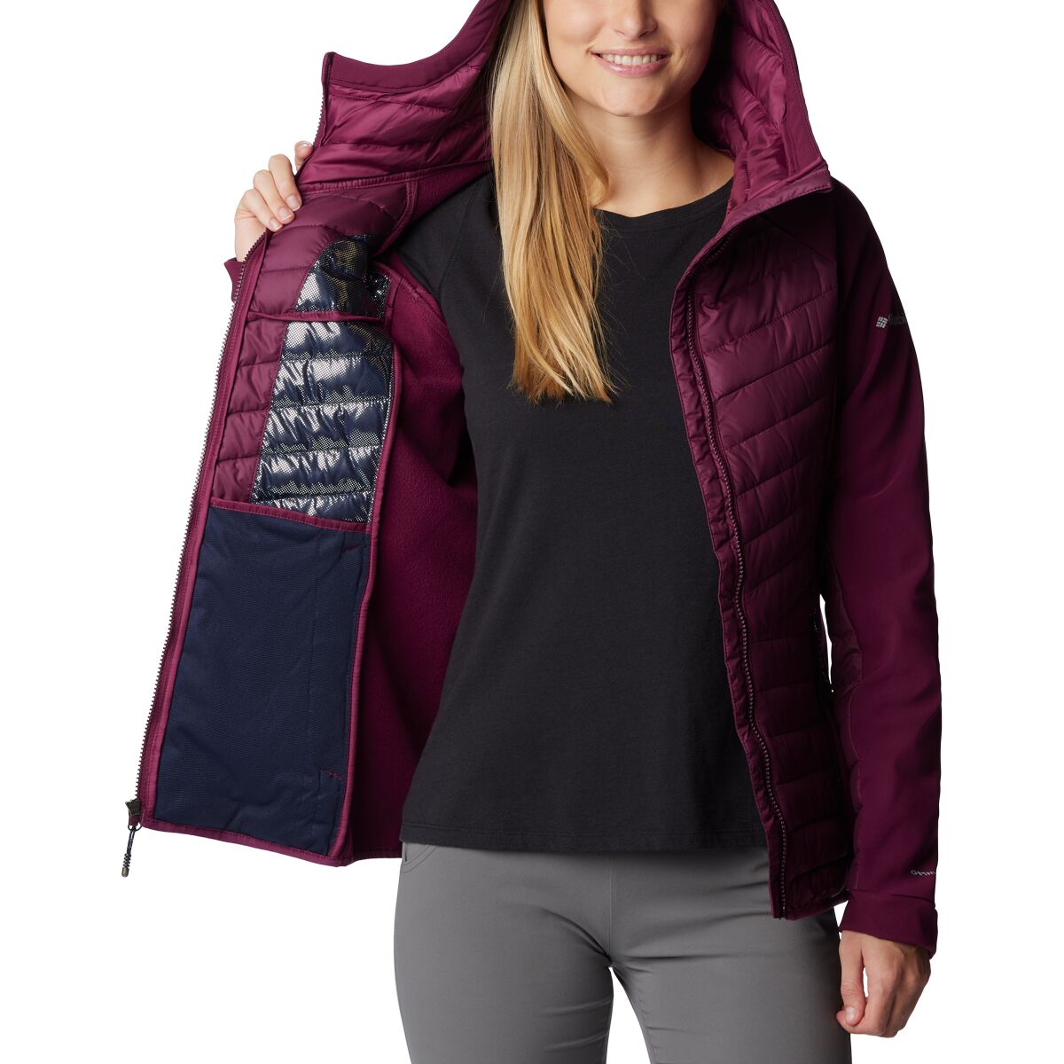 Columbia Powder Lite Hybrid Hooded Jacket - Women's - Clothing