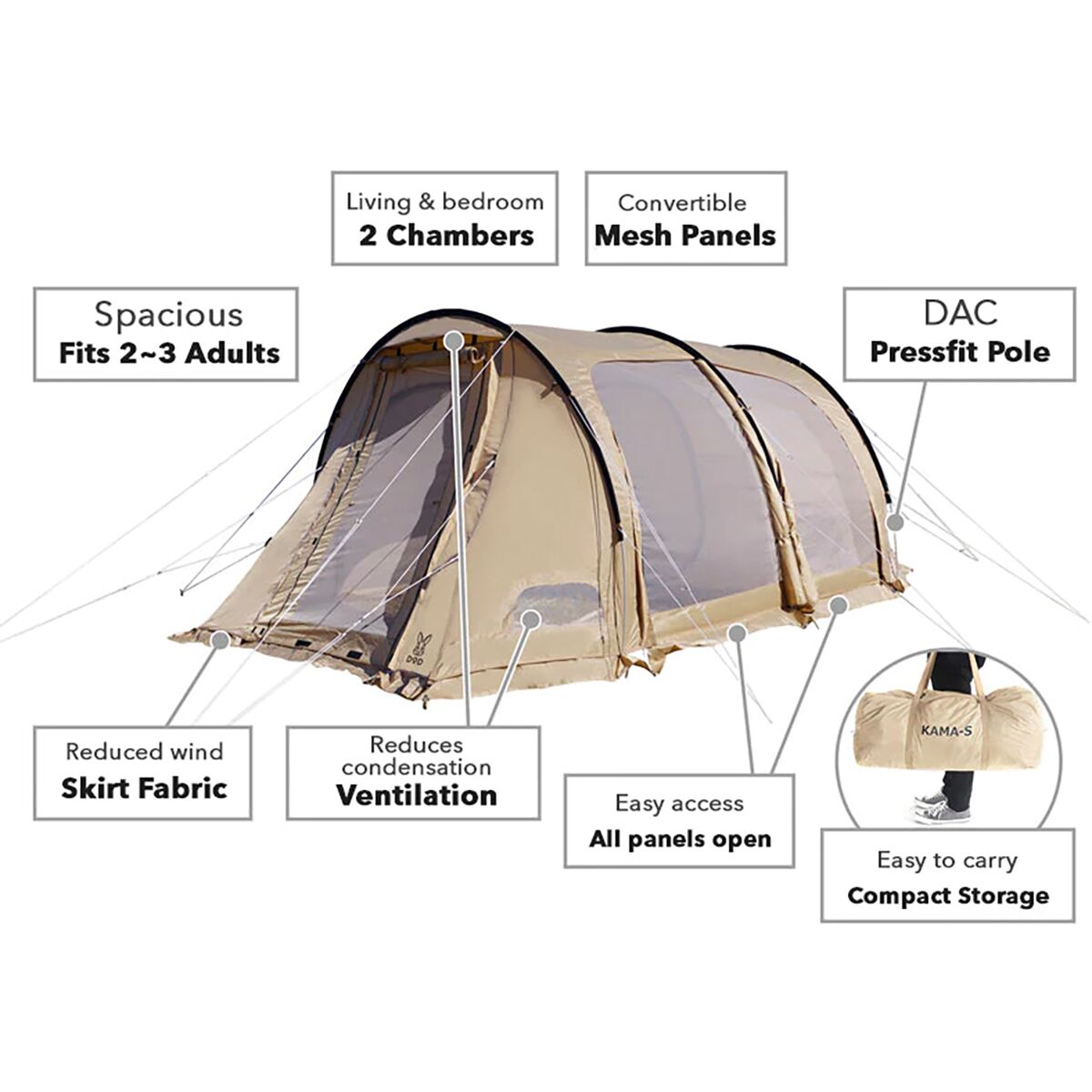 DOD Outdoors Kamaboko Super Tent - Hike & Camp