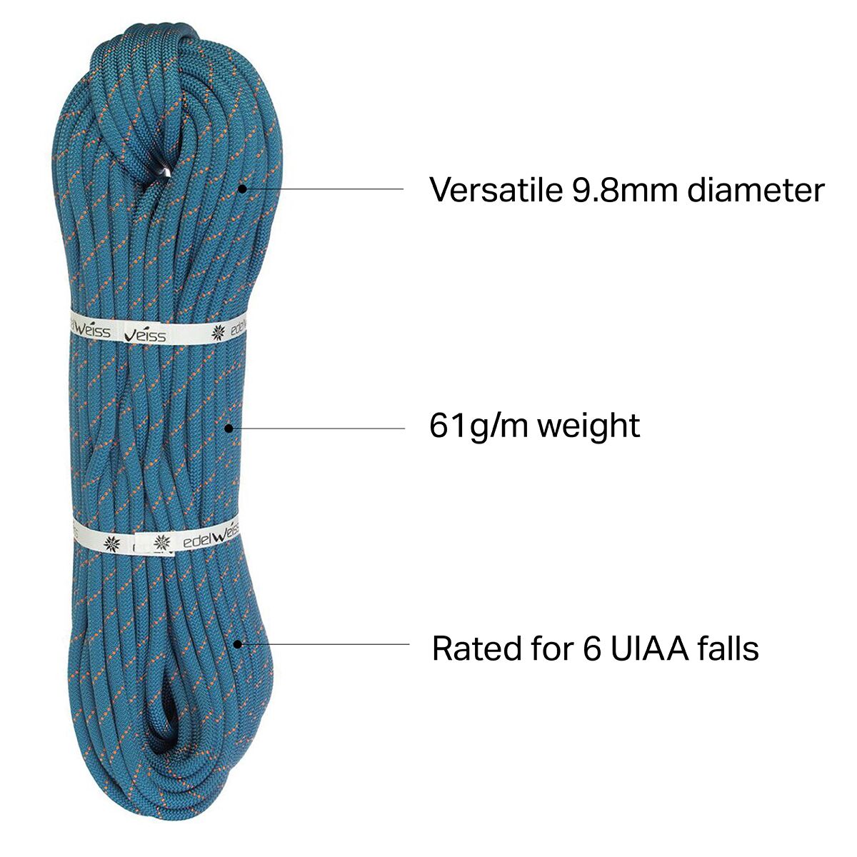 Edelweiss Rocklight II Climbing Rope - 9.8mm - Climb