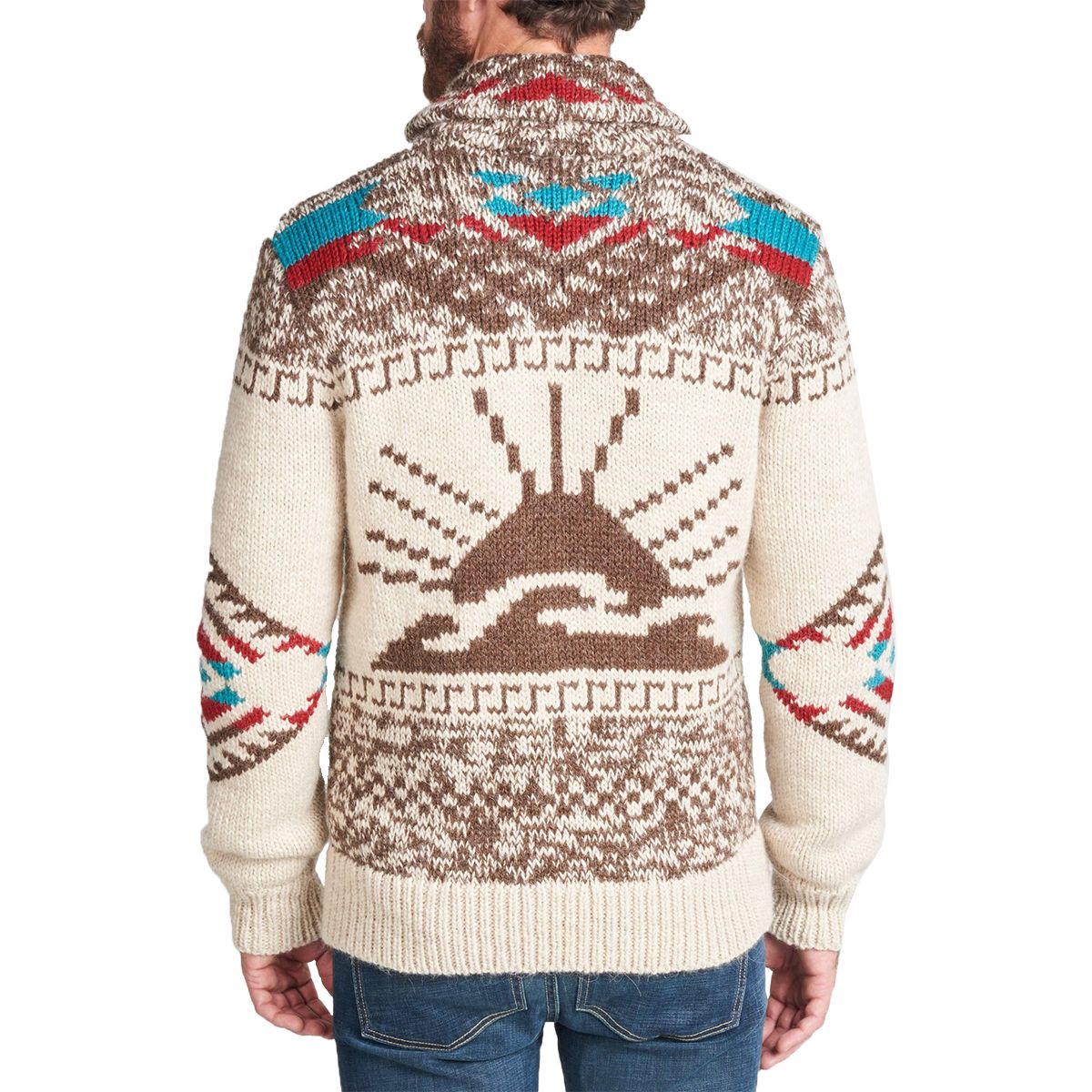 Faherty Sun & Wave Zip Cowichan Sweater - Men's - Clothing