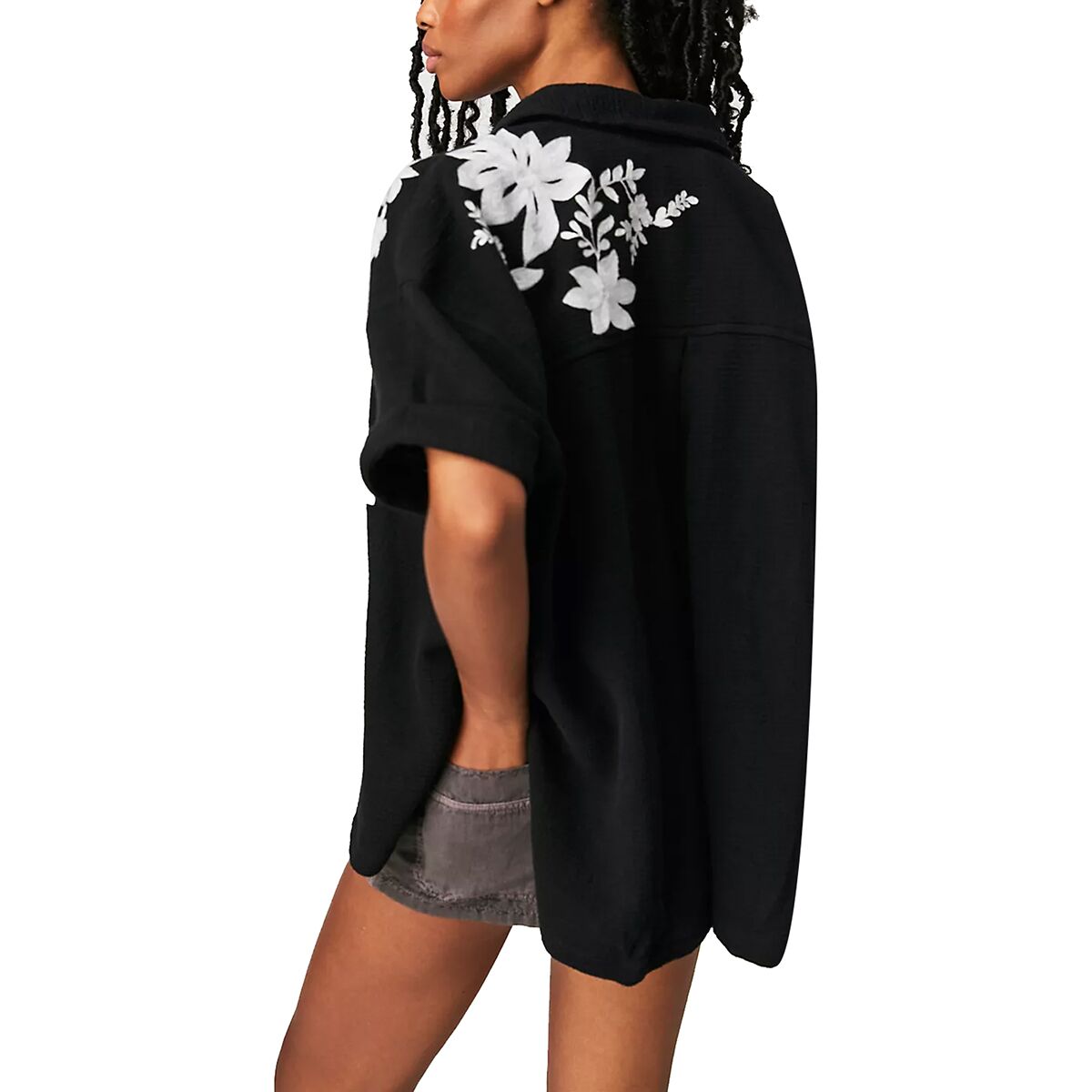 Free People Flowers Embroidered Short-Sleeve Shirt - Women's - Clothing