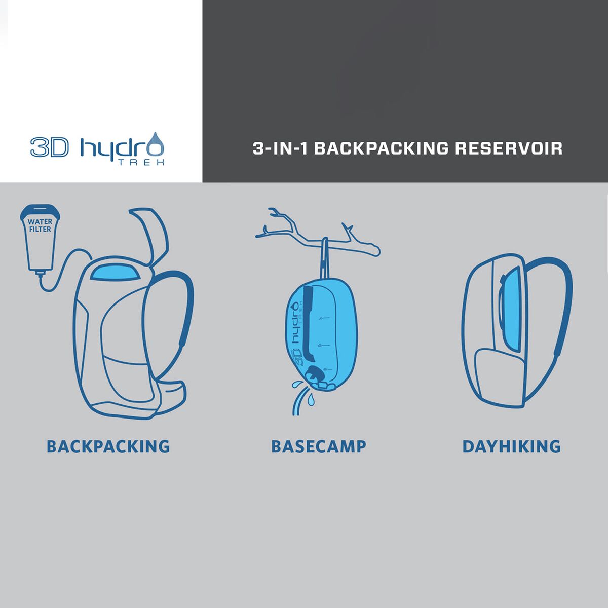 Gregory 3D Hydro Trek 3L - Hike & Camp