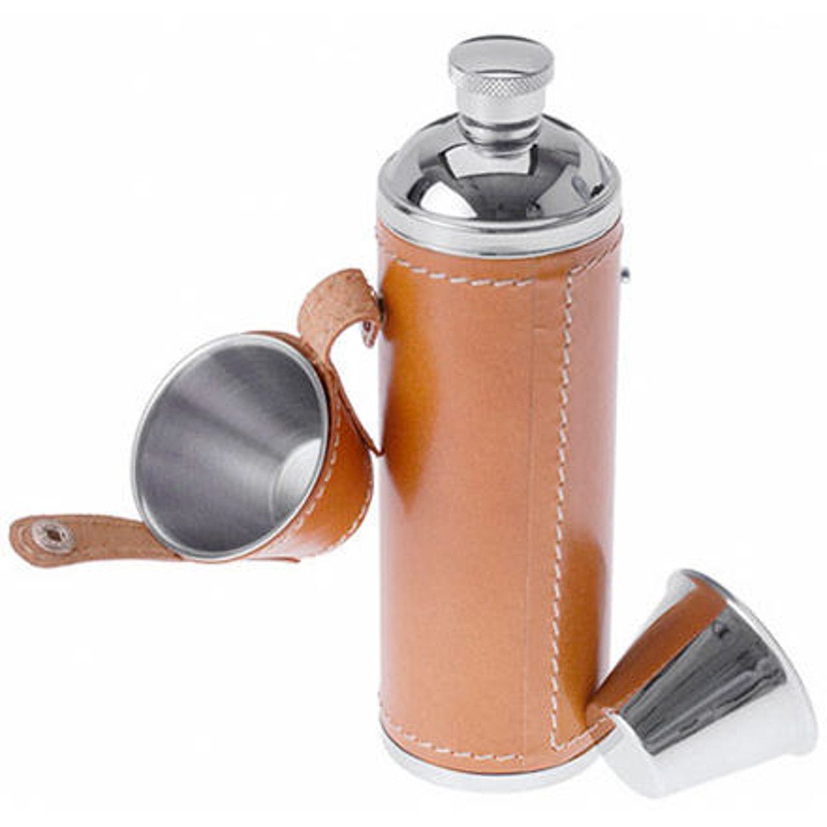 GSI Outdoors Glacier Stainless Leather Wrapped Flask - Hike & Camp