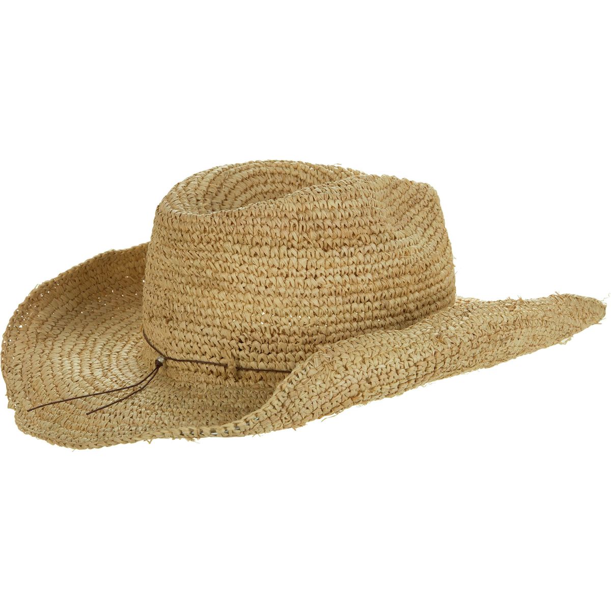 Hat Attack Finest Weave Raffia Crochet Wire Brim Hat - Accessories