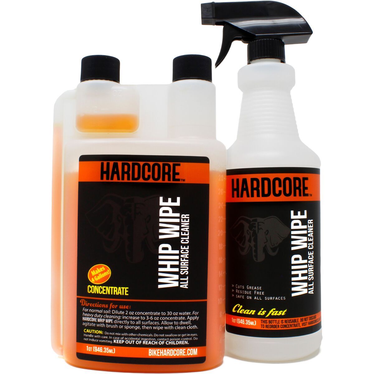 Hardcore Whip Wipe Pro Kit + 32oz HD Spray Bottle - Bike