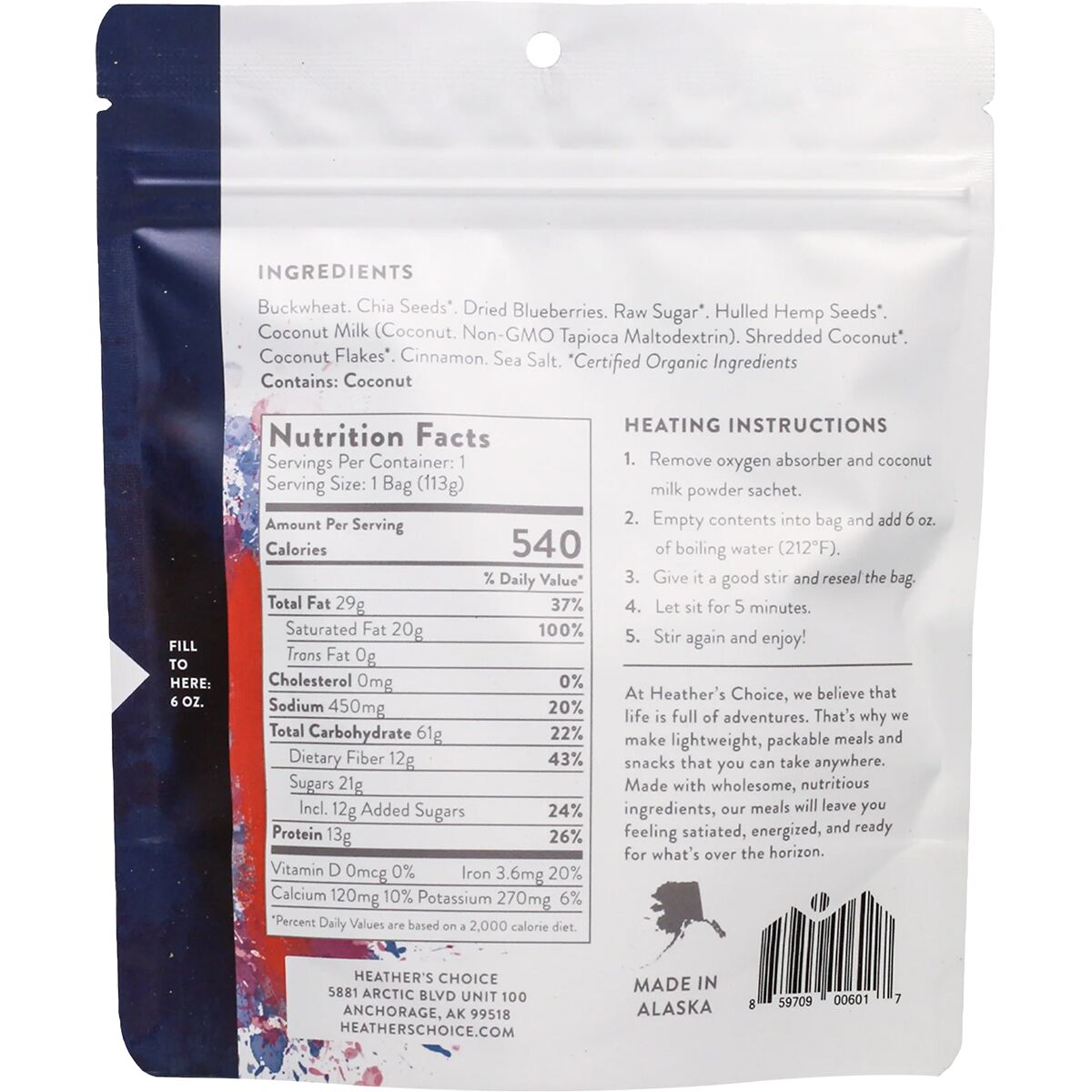 Heather's Choice Blueberry Cinnamon Buckwheat Breakfast - Hike & Camp
