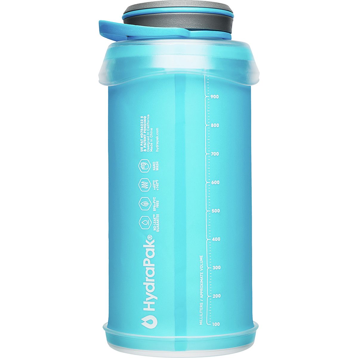 Hydrapak Stash Collapsible 1L Water Bottle - Hike & Camp