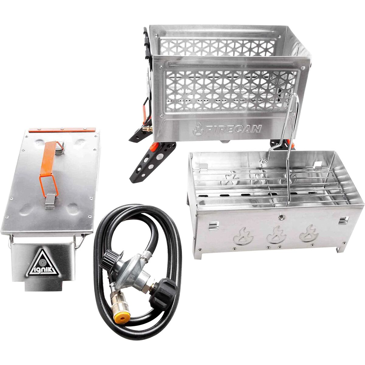 Ignik Outdoors Stainless FireCan Deluxe + Grill - Hike & Camp