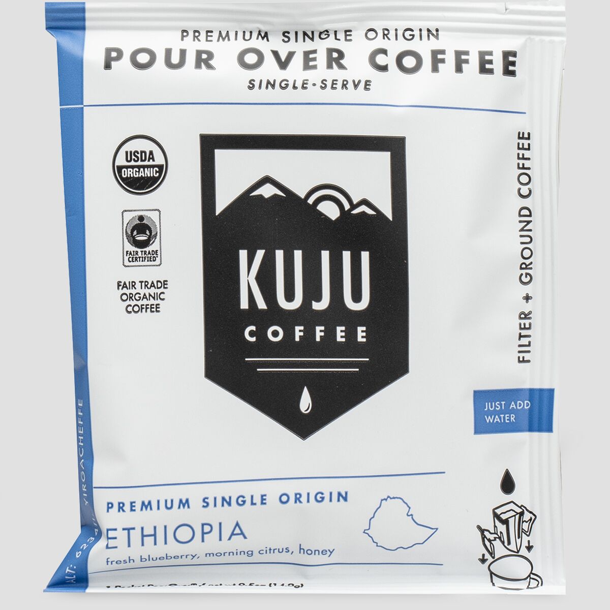 Kuju Coffee Fair-Trade Organic- Single Origin, Ethiopia- 6-Pack - Hike ...