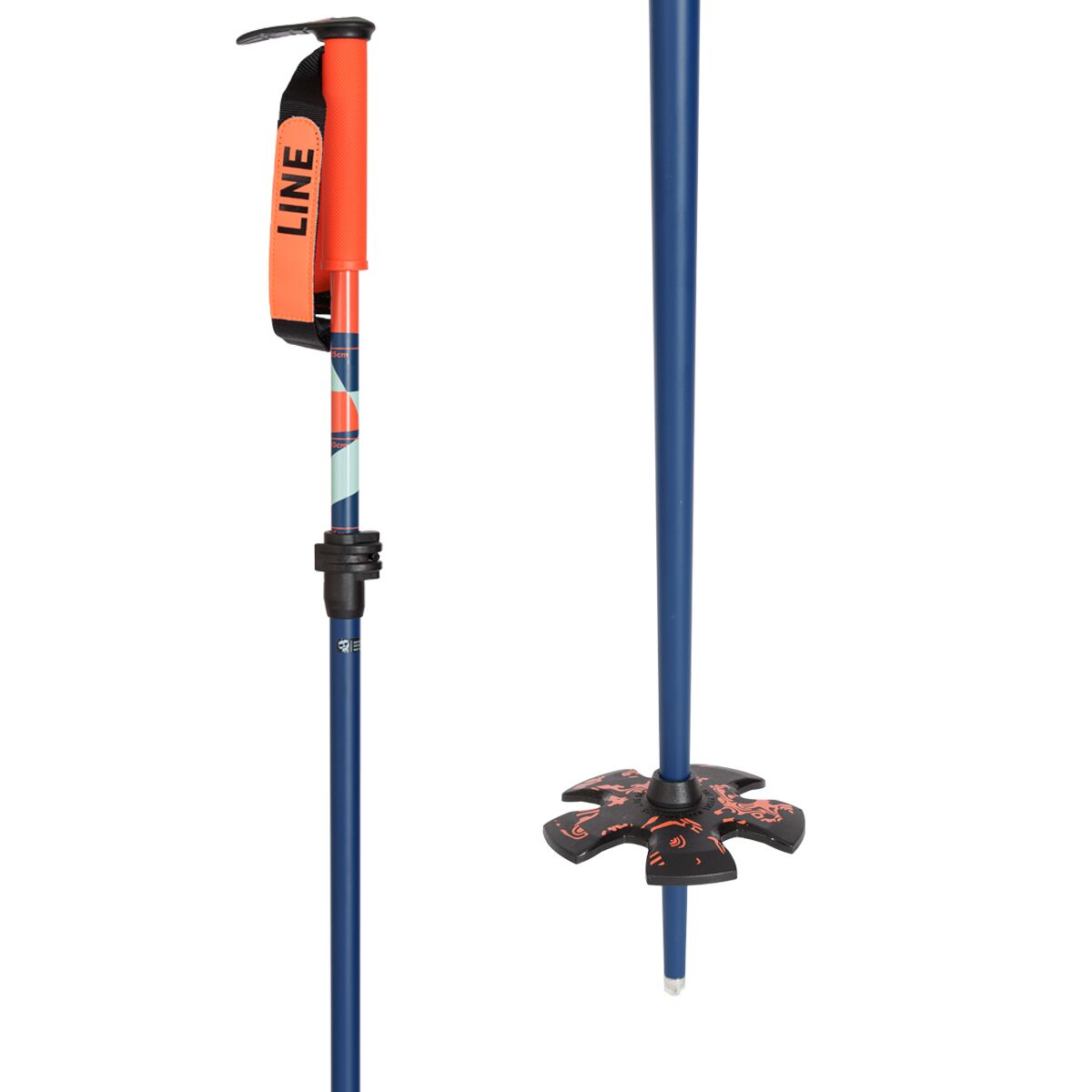 Line Pollard's Paint Brush Adjustable Ski Poles - Ski