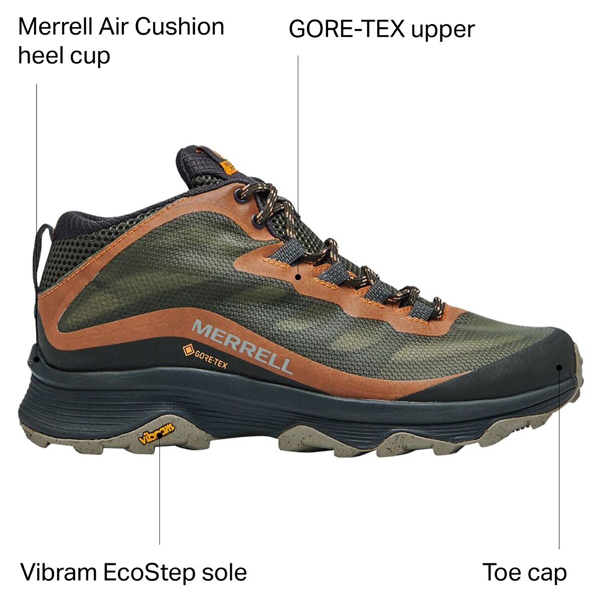 Merrell Moab Speed Mid GORE-TEX Hiking Shoe - Men's - Footwear
