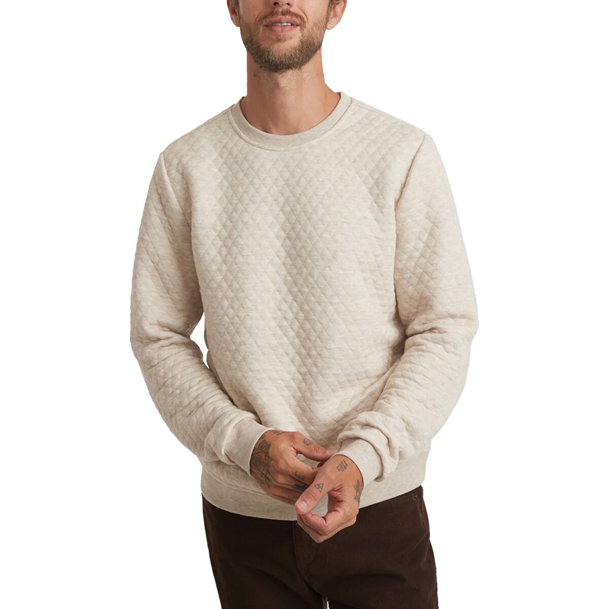 Marine Layer Corbet Diamond Quilt Crew Sweatshirt - Men's - Clothing