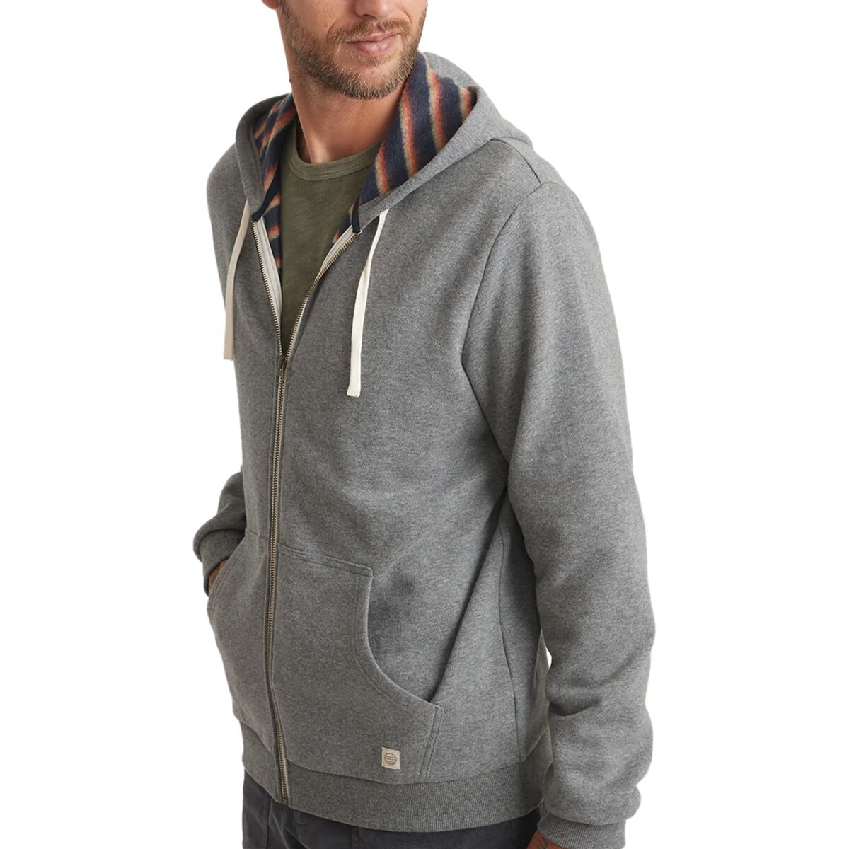 Marine Layer Striped Fleece Full-Zip Hoodie - Men's - Clothing