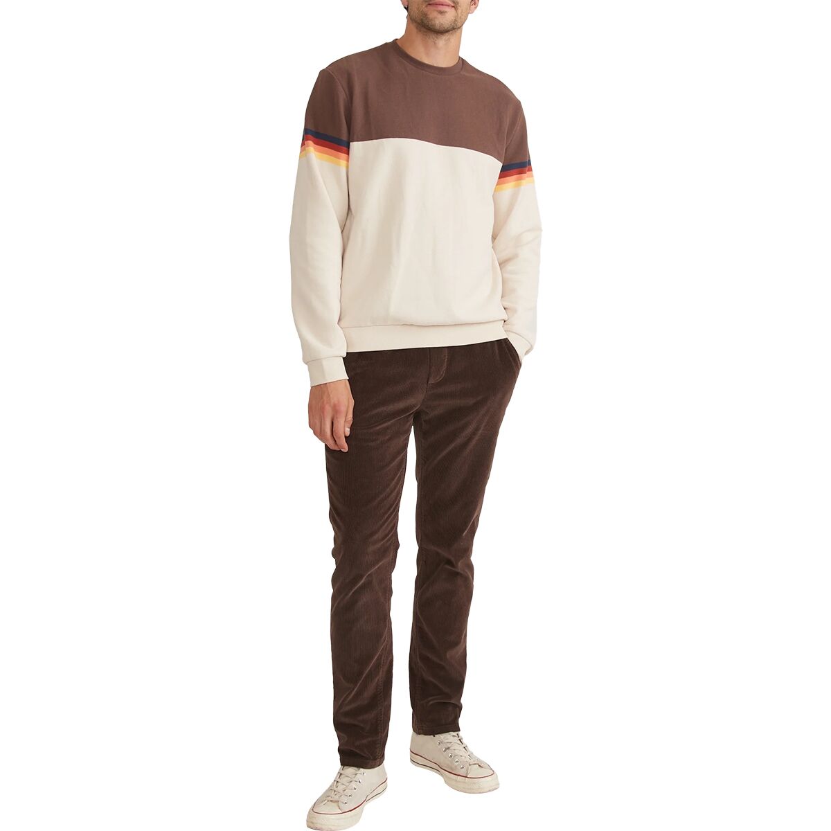 Marine Layer Stripe Sleeve Sweatshirt - Men's - Clothing