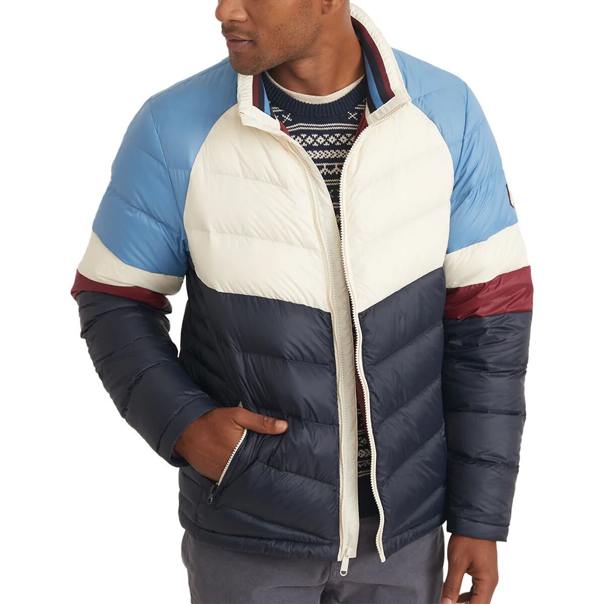 Marine Layer Zurich Colorblock Puffer - Men's - Clothing