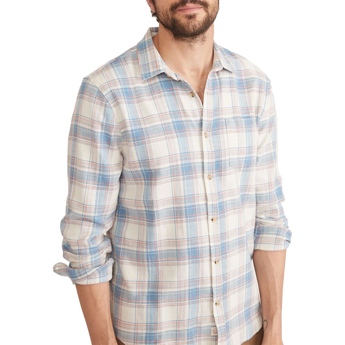 Marine Layer Long-Sleeve Classic Plaid Stretch Selvage Shirt - Men's ...