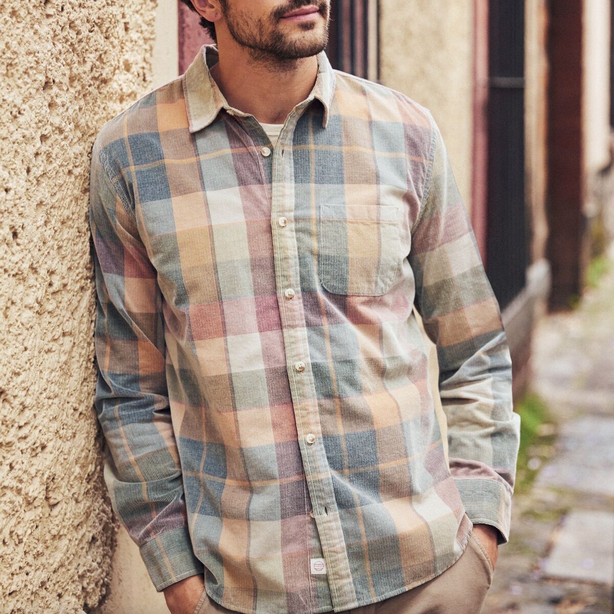 Marine Layer Long-Sleeve Lightweight Plaid Cord Shirt - Men's - Clothing