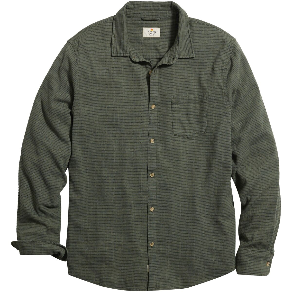 Marine Layer Long-Sleeve Classic Stretch Stripe Selvage Shirt - Men's ...