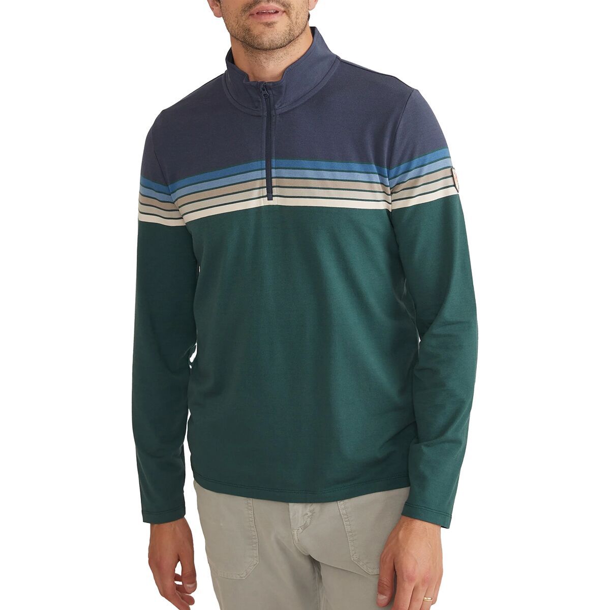Marine Layer Archive Chest Stripe 1/4-Zip Jacket - Men's - Clothing
