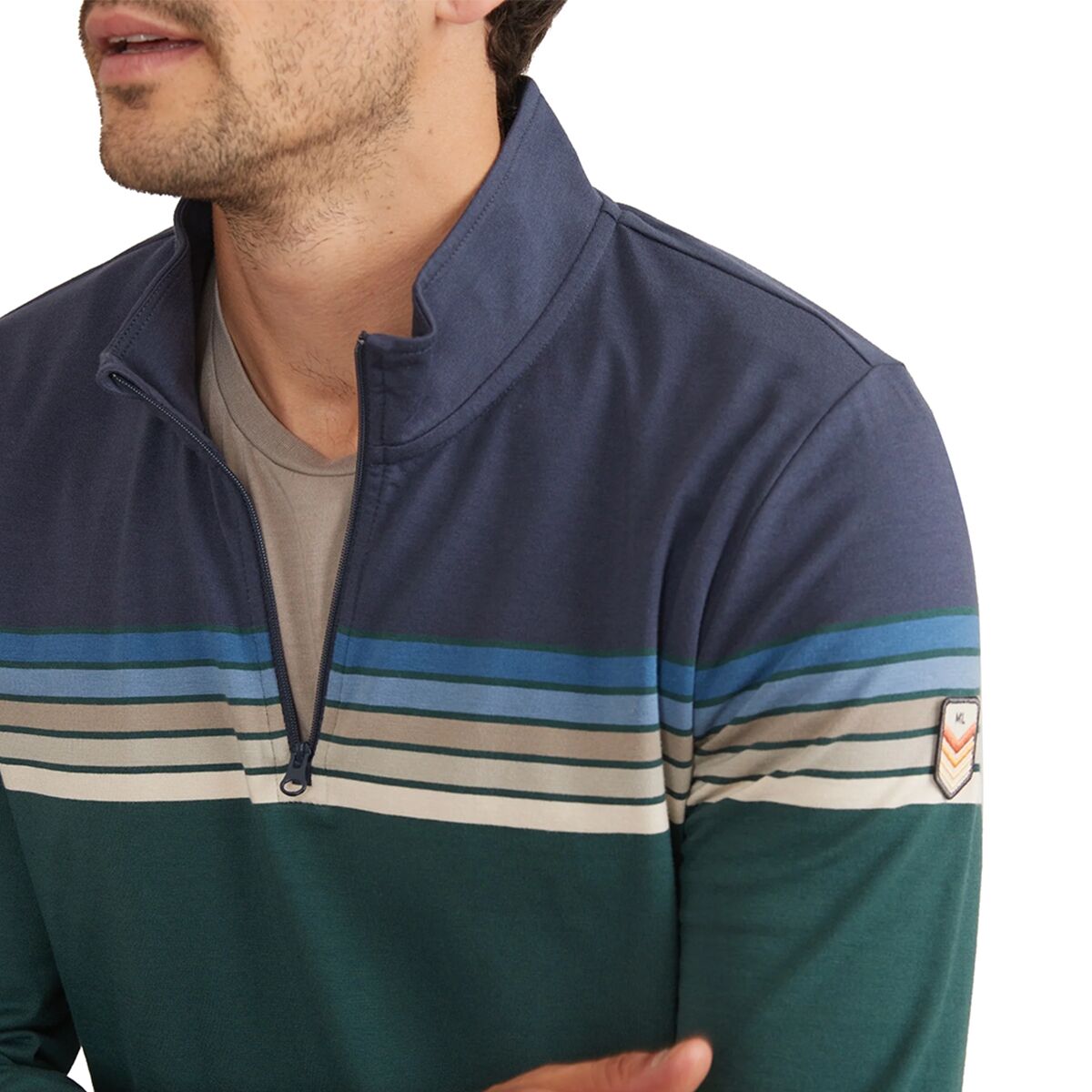 Marine Layer Archive Chest Stripe 1/4-Zip Jacket - Men's - Clothing