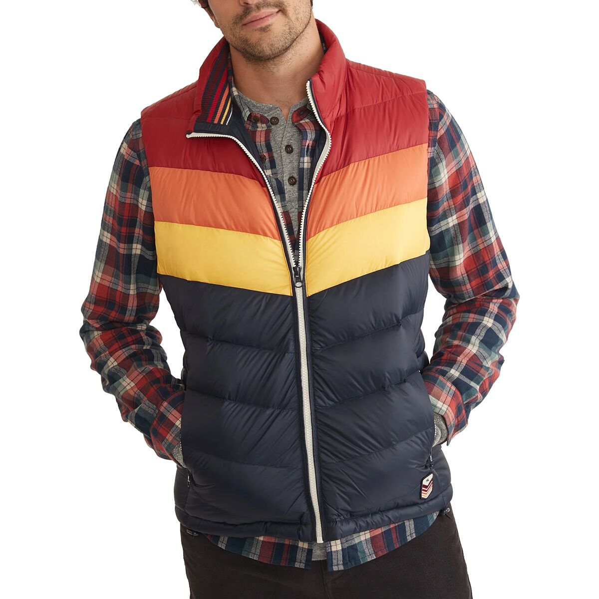 Marine Layer Archive Colorblock Reversible Puffer Vest - Men's - Clothing