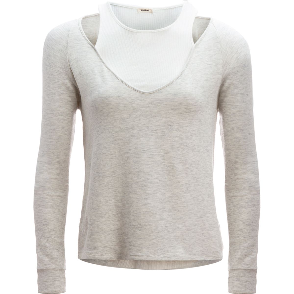 Monrow Double Layer Long-Sleeve V-Neck - Women's - Clothing