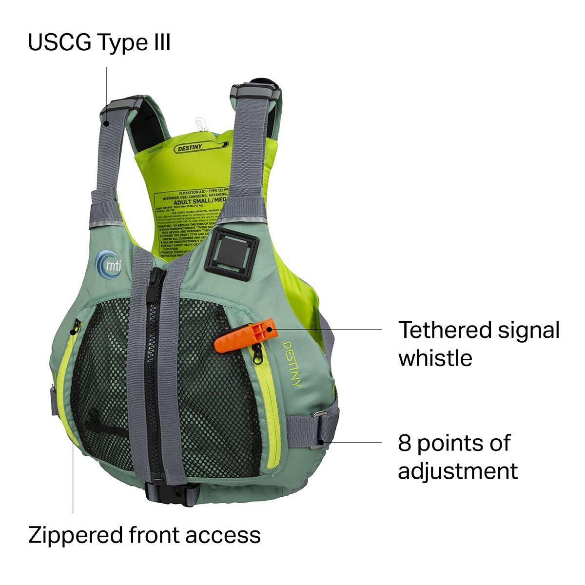 MTI Adventurewear Destiny Personal Flotation Device - Women's - Paddle