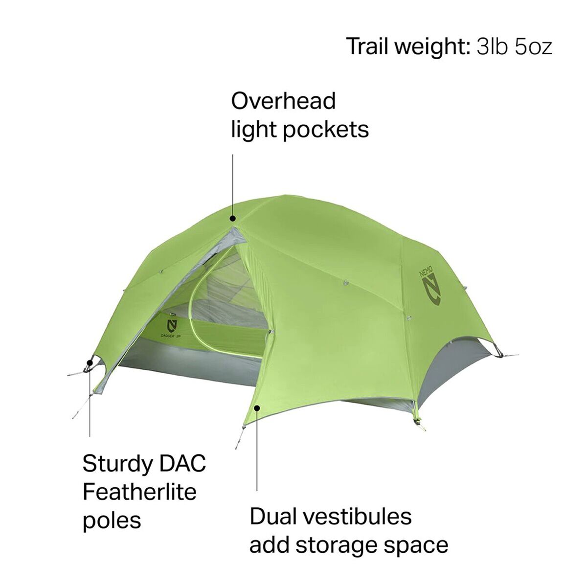 NEMO Equipment Inc. Dagger Tent: 2-Person 3-Season - Hike & Camp