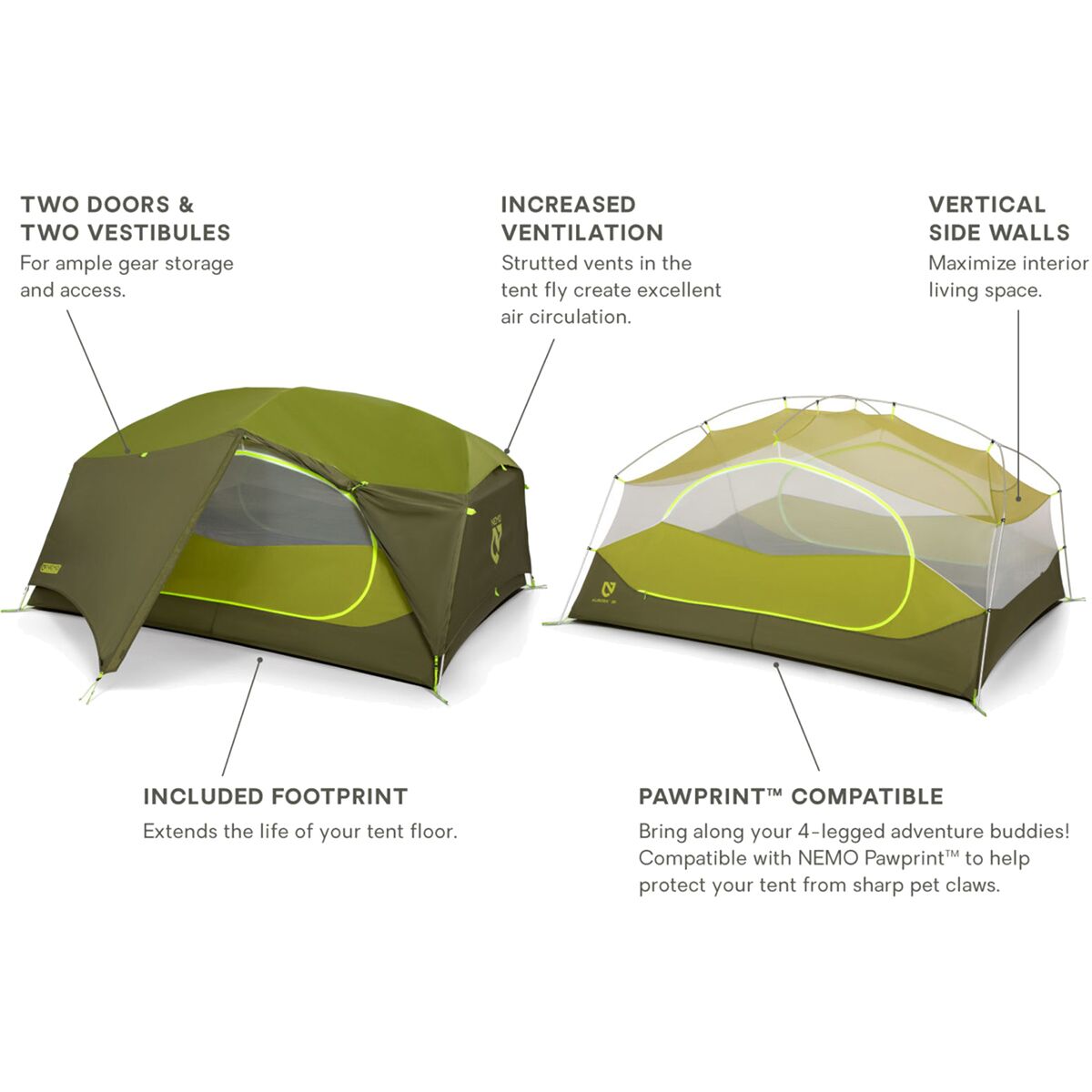 NEMO Equipment Inc. Aurora 3P Tent: 3-Person 3-Season - Hike & Camp