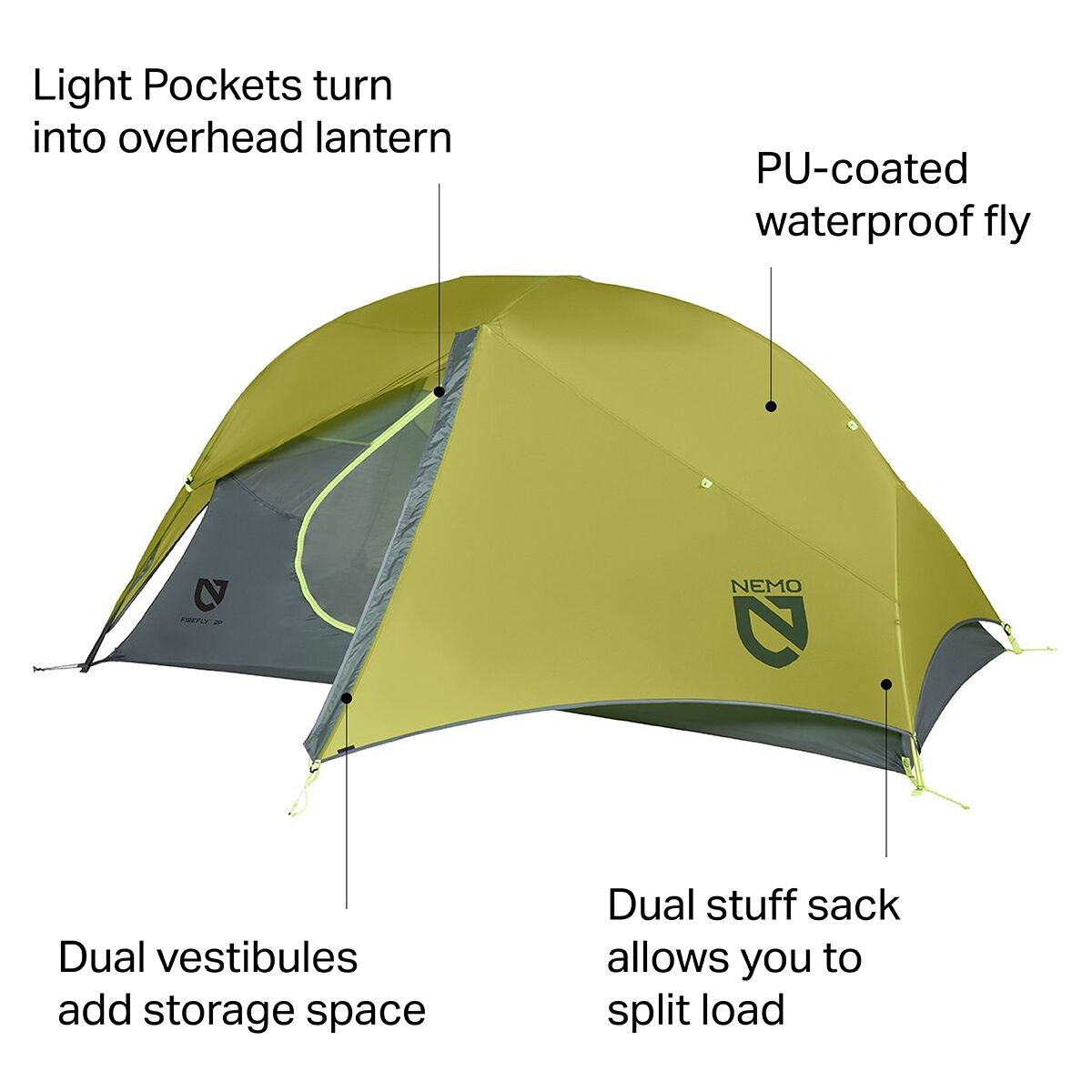 NEMO Equipment Inc. Firefly Tent: 2-Person 3-Season - Hike & Camp