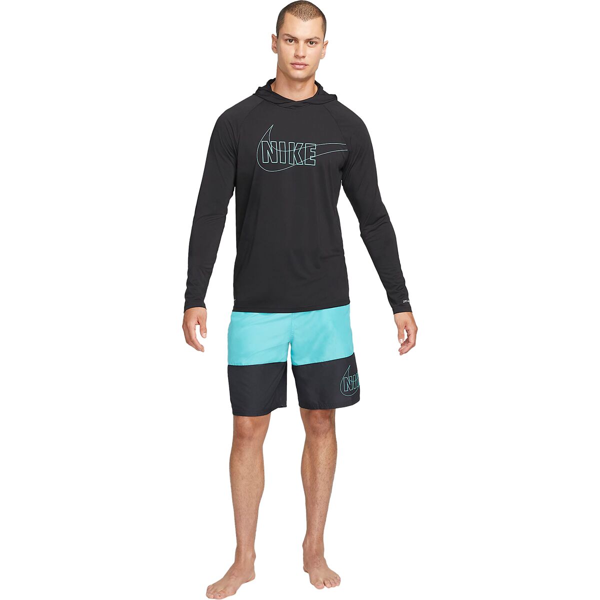Nike Swim Outline Logo Long-Sleeve Hooded Hydroguard - Men's - Clothing